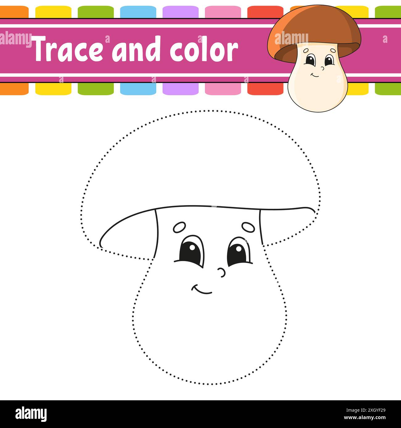 Trace and color. Coloring page for kids. Handwriting practice ...
