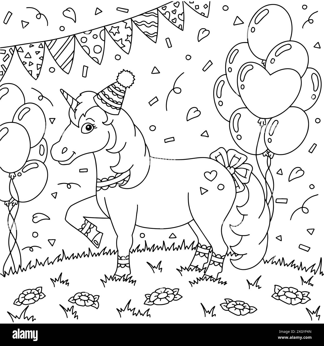 Funny kids party hat Black and White Stock Photos & Images - Alamy