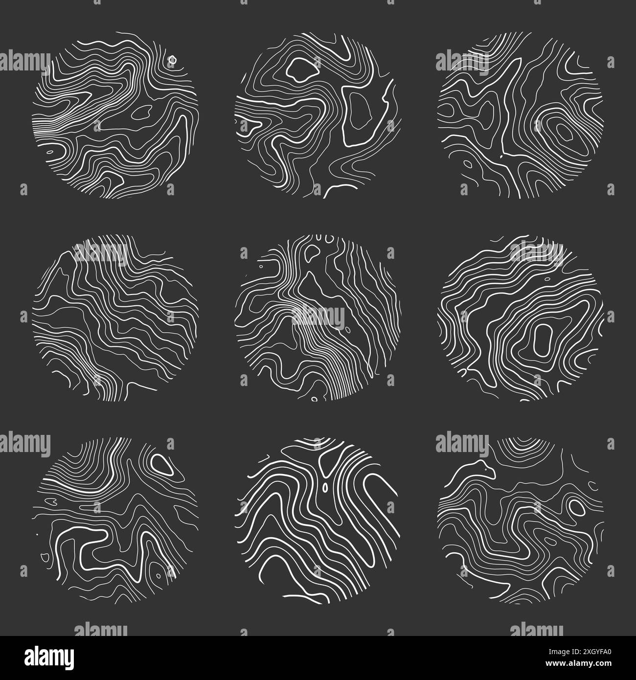 Topographic map with contour lines. Geographic terrain grid, relief height elevation. Ground ...