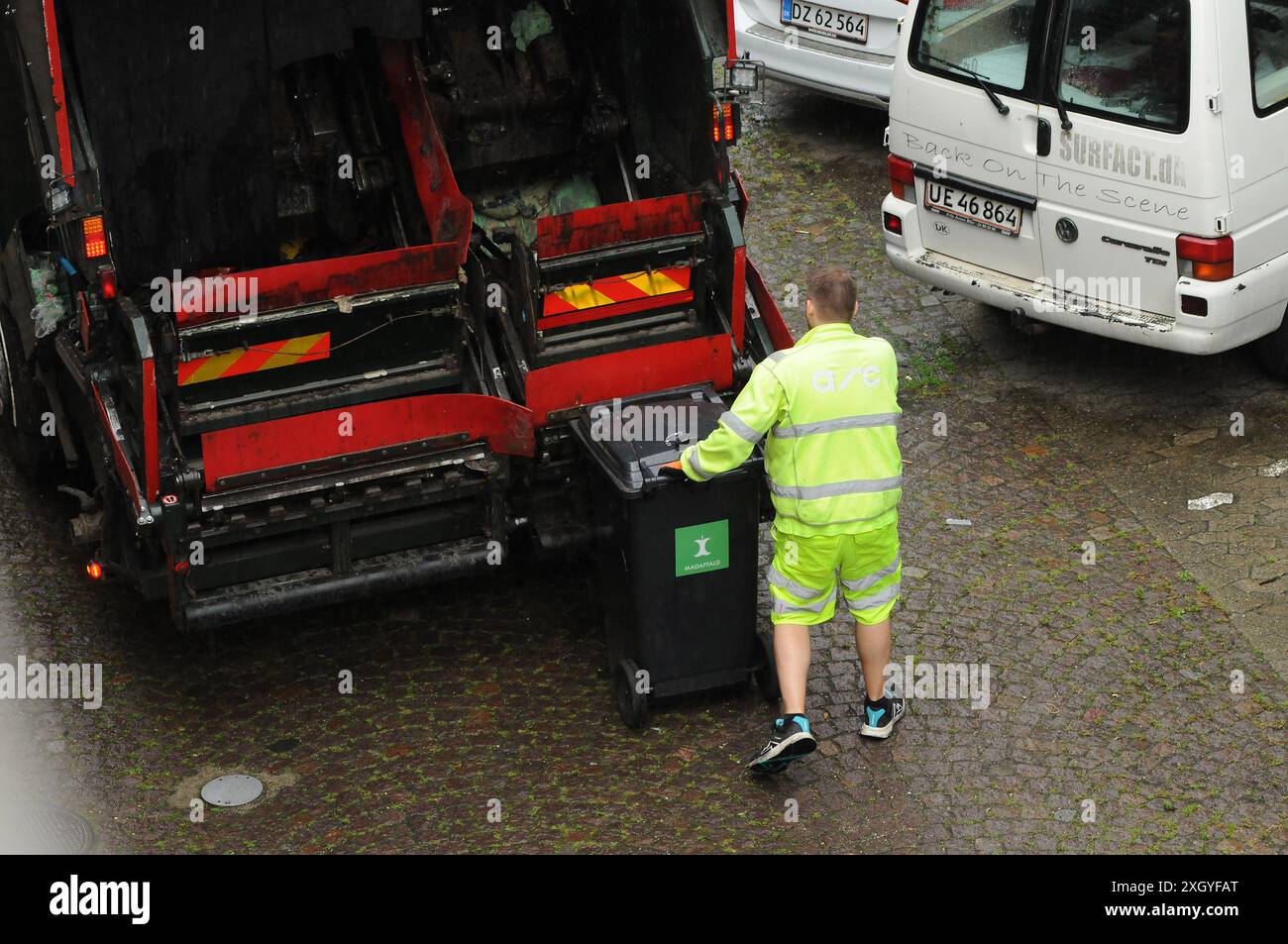 Copenhagen/ Denmark/11 july 2024/Male loading waste and garbage in ...