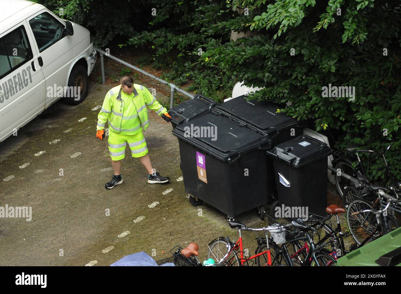 Copenhagen/ Denmark/11 july 2024/Male loading waste and garbage in ...