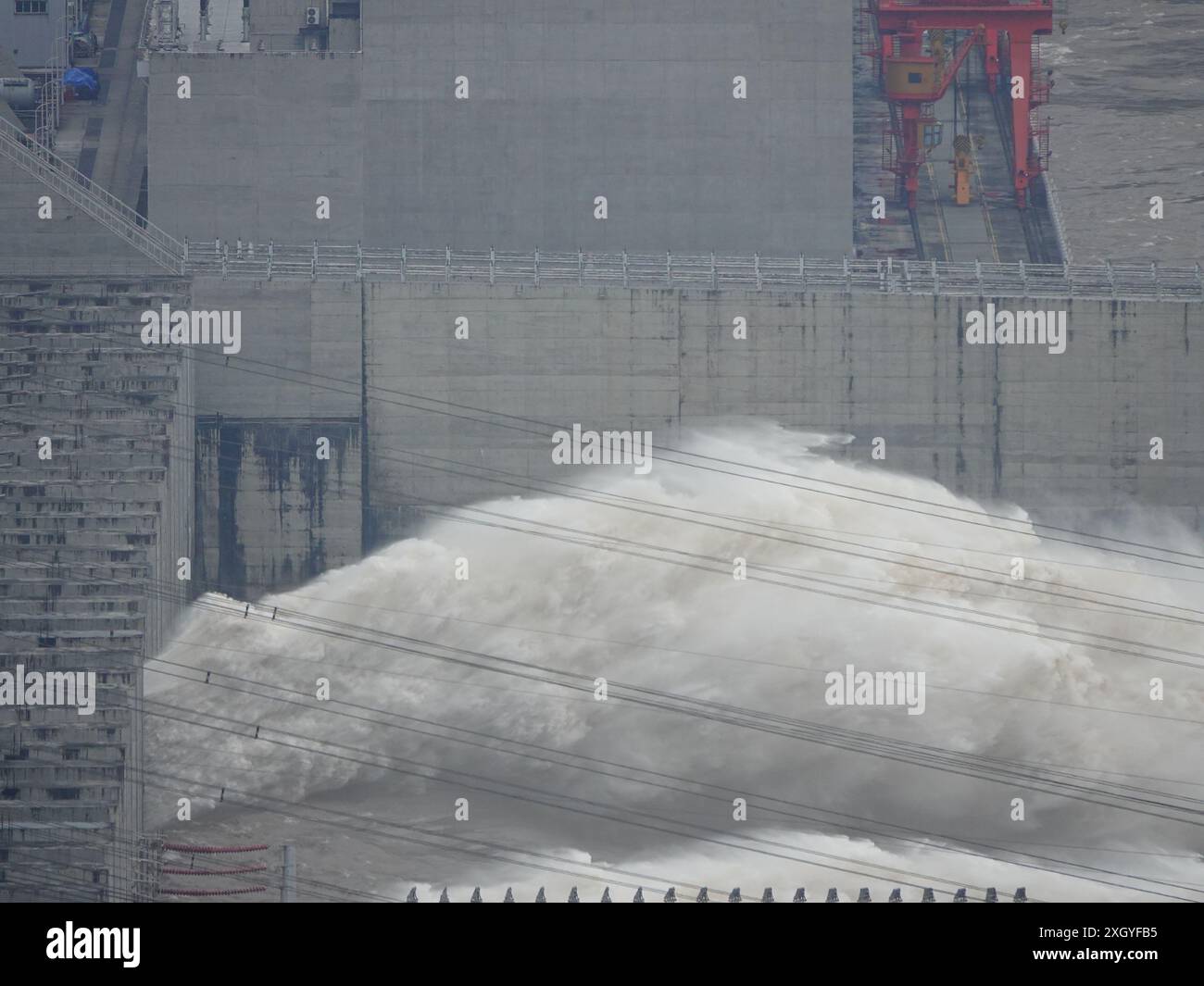 YICHANG, CHINA - JULY 11, 2024 - Flood is released from the Three ...