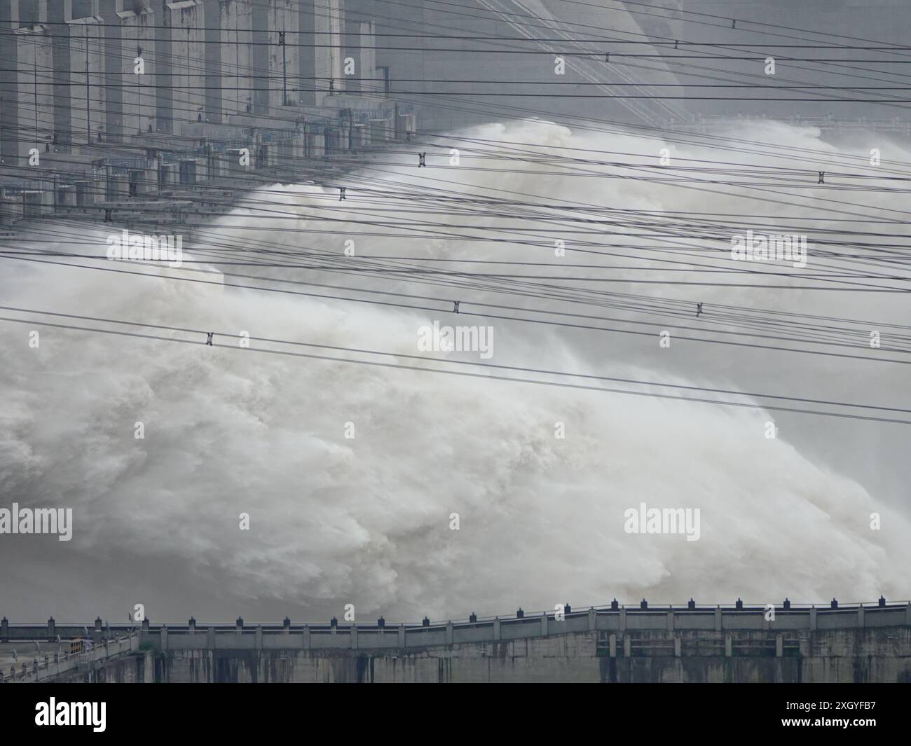 YICHANG, CHINA - JULY 11, 2024 - Flood is released from the Three ...