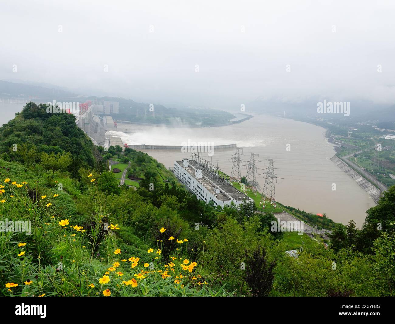 YICHANG, CHINA - JULY 11, 2024 - Flood is released from the Three ...
