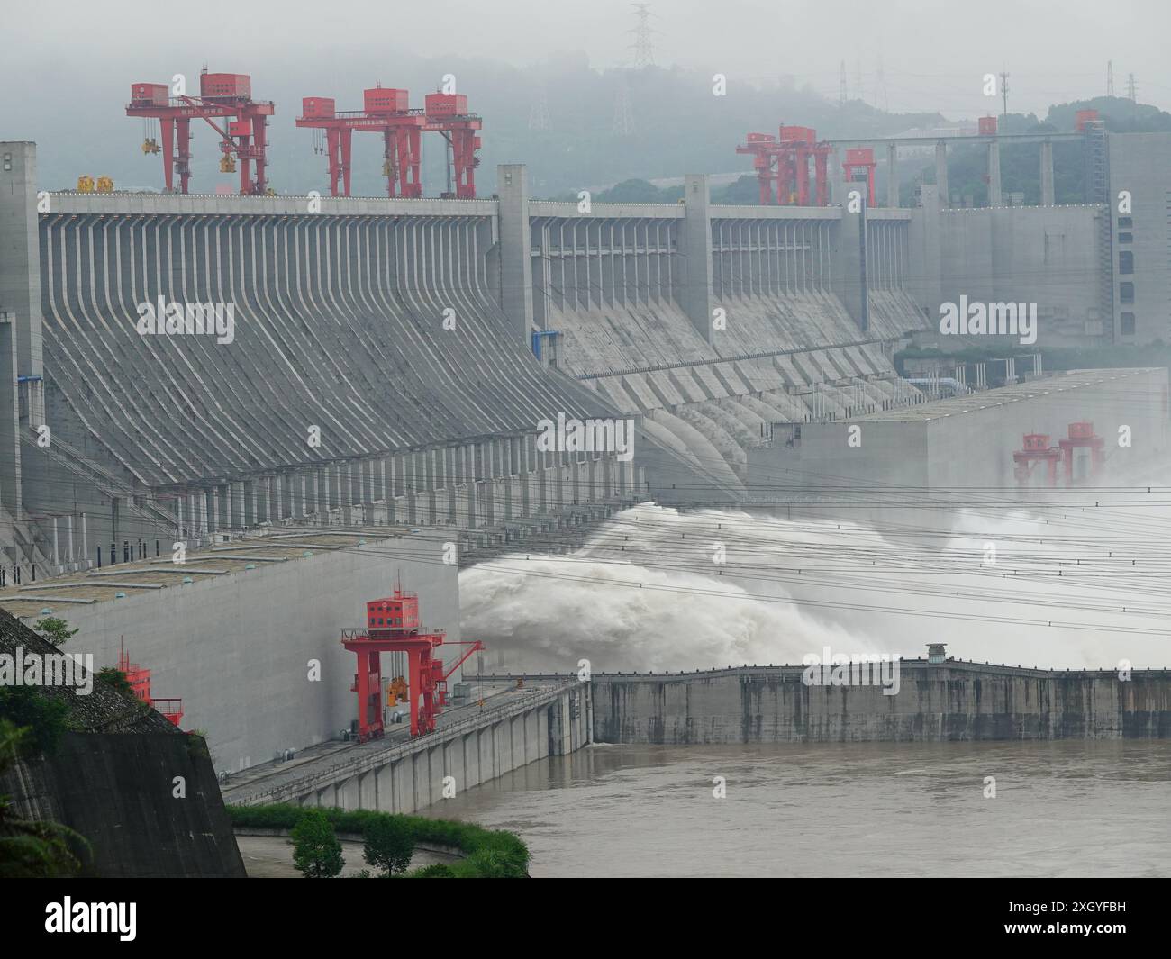 YICHANG, CHINA - JULY 11, 2024 - Flood is released from the Three ...