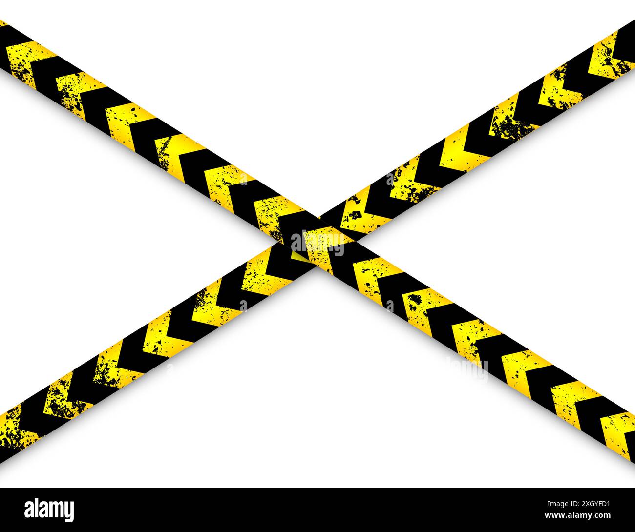 Old grunge barricade construction tape. Yellow police warning line ...