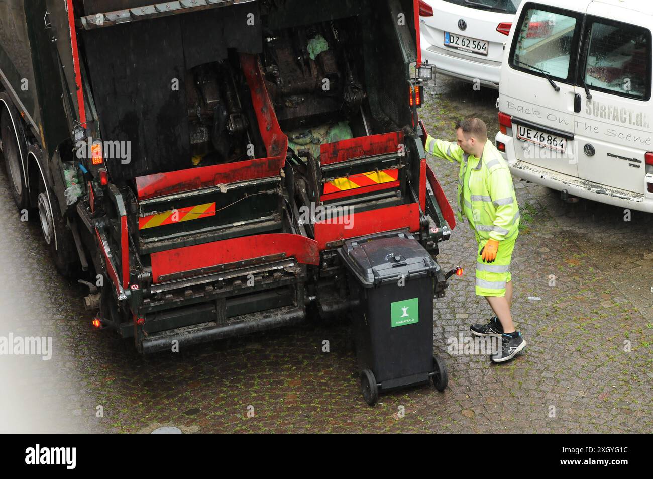 Copenhagen/ Denmark/11 july 2024/Male loading waste and garbage in ...