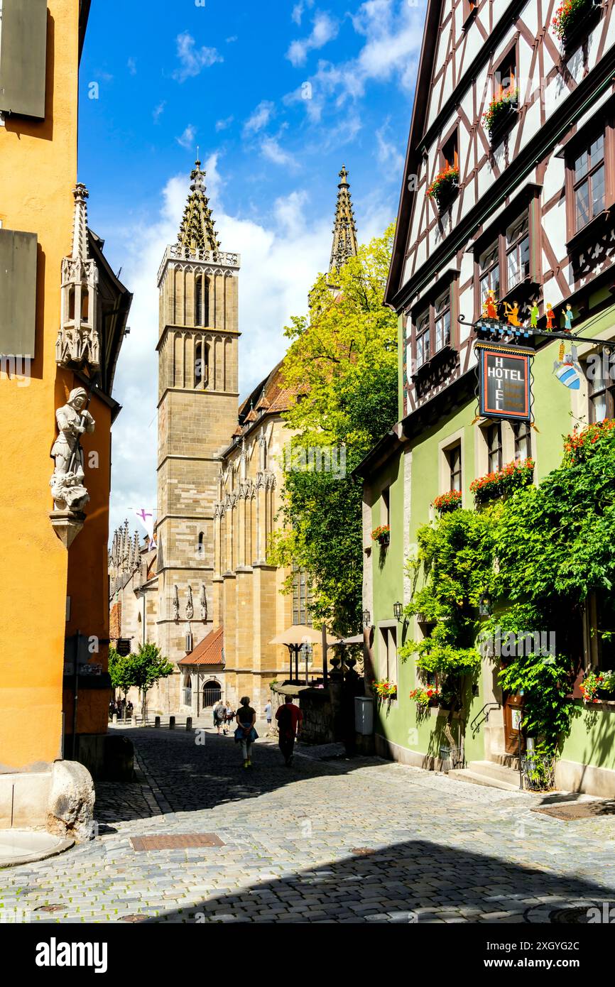 View of St. Jacob’s Church in Rothenburg ob der Tauber; Bavaria ...