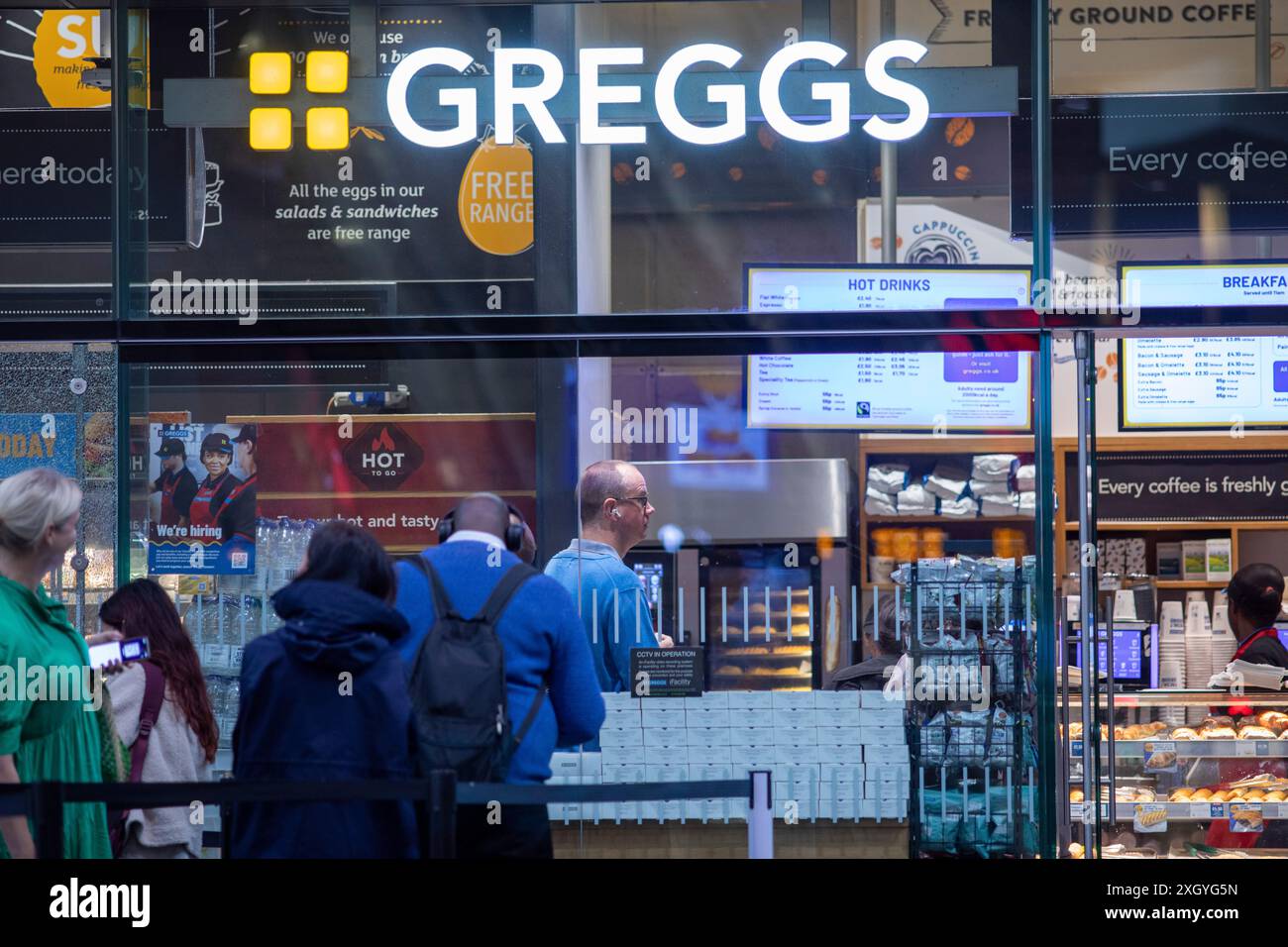 Greggs store at London Bridge railway station , London, UK. Greggs plc ...