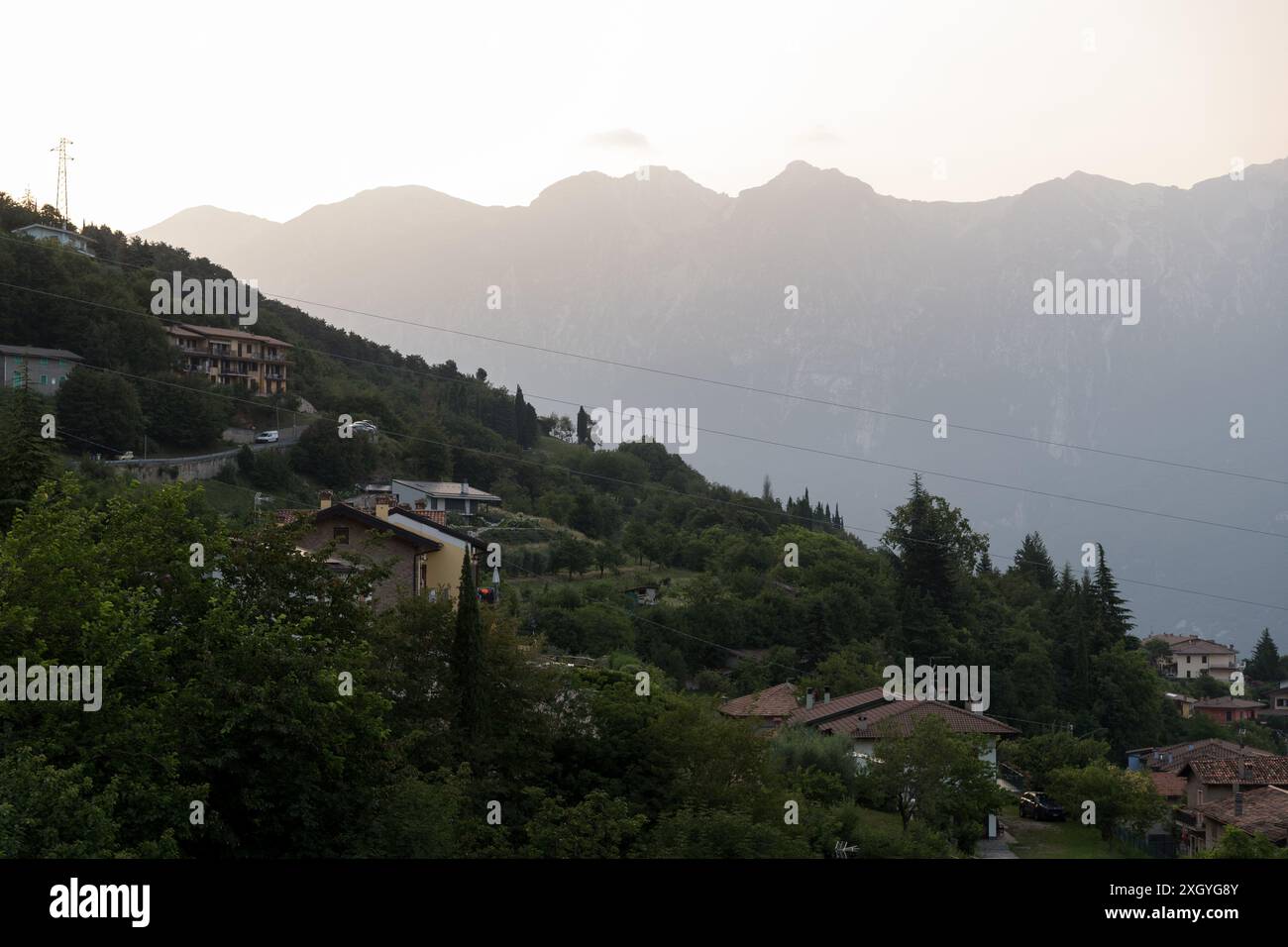 Lago di Garda (Garda Lake) west side and east side seen from Gardola ...