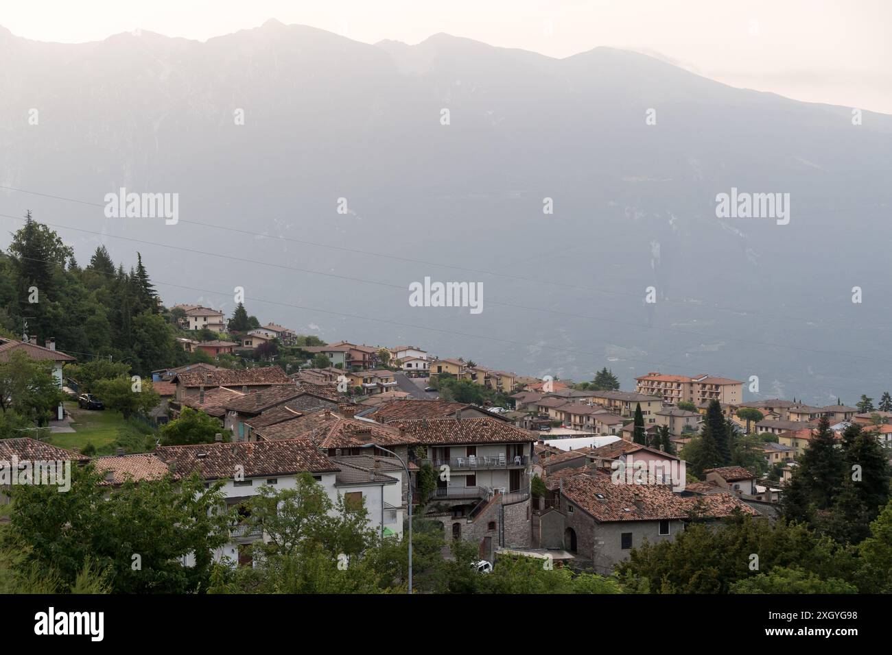 Lago di Garda (Garda Lake) west side and east side seen from Gardola ...