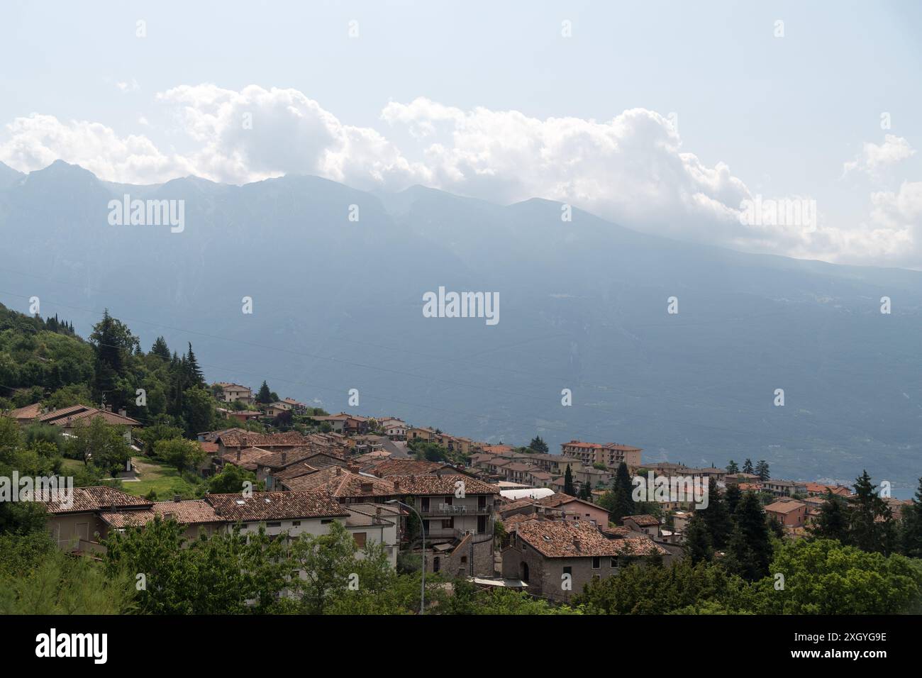 Lago di Garda (Garda Lake) east side seen from Gardola, Tignale ...
