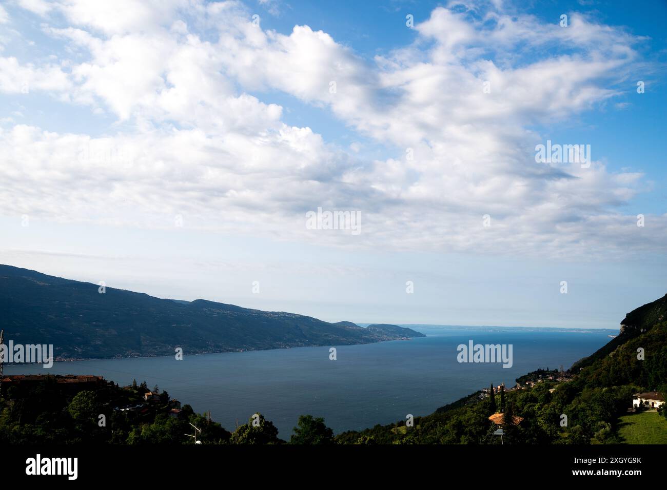 Lago di Garda (Garda Lake) east side seen from Gardola, Tignale ...