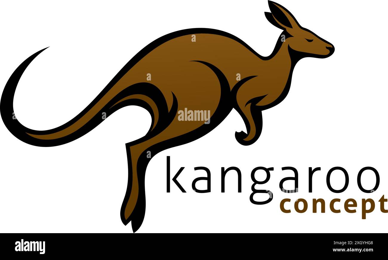 Kangaroo Australian Animal Design Mascot Icon Stock Vector Image & Art ...