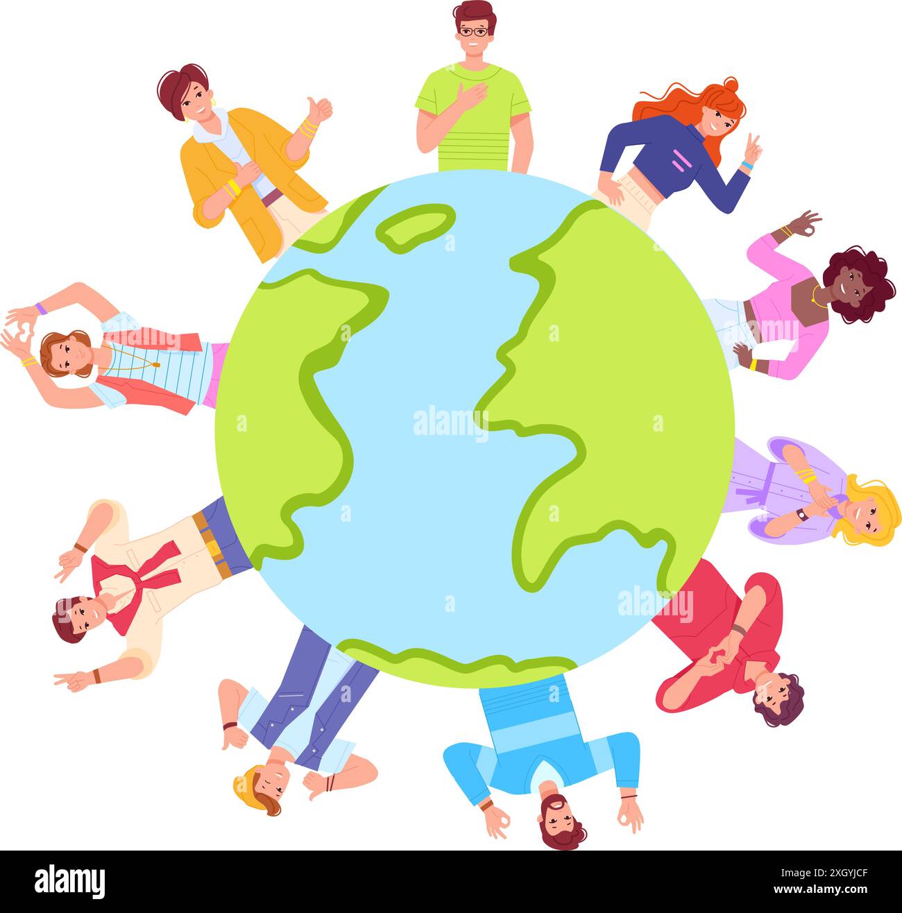 People around the planet. Europe citizens multi cultural people holding ...