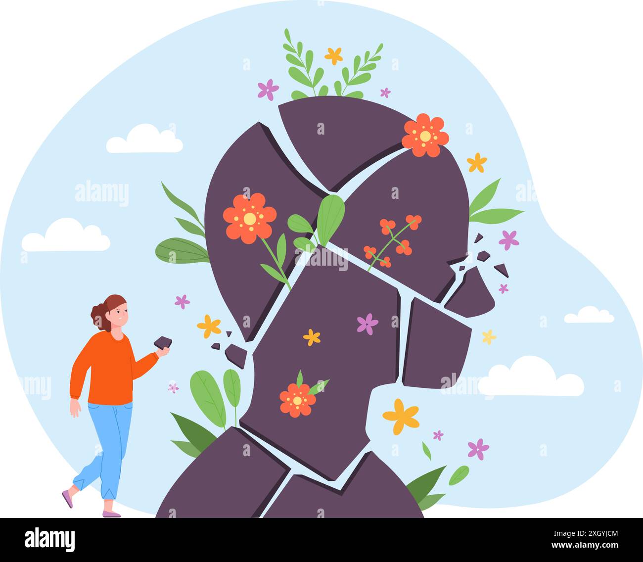 Self consciousness. Abstract imagine mental awareness person belief ...