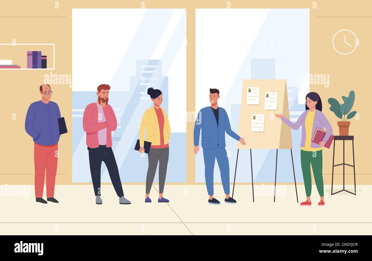 Explaining manager. Woman and man team manager or business coach at ...