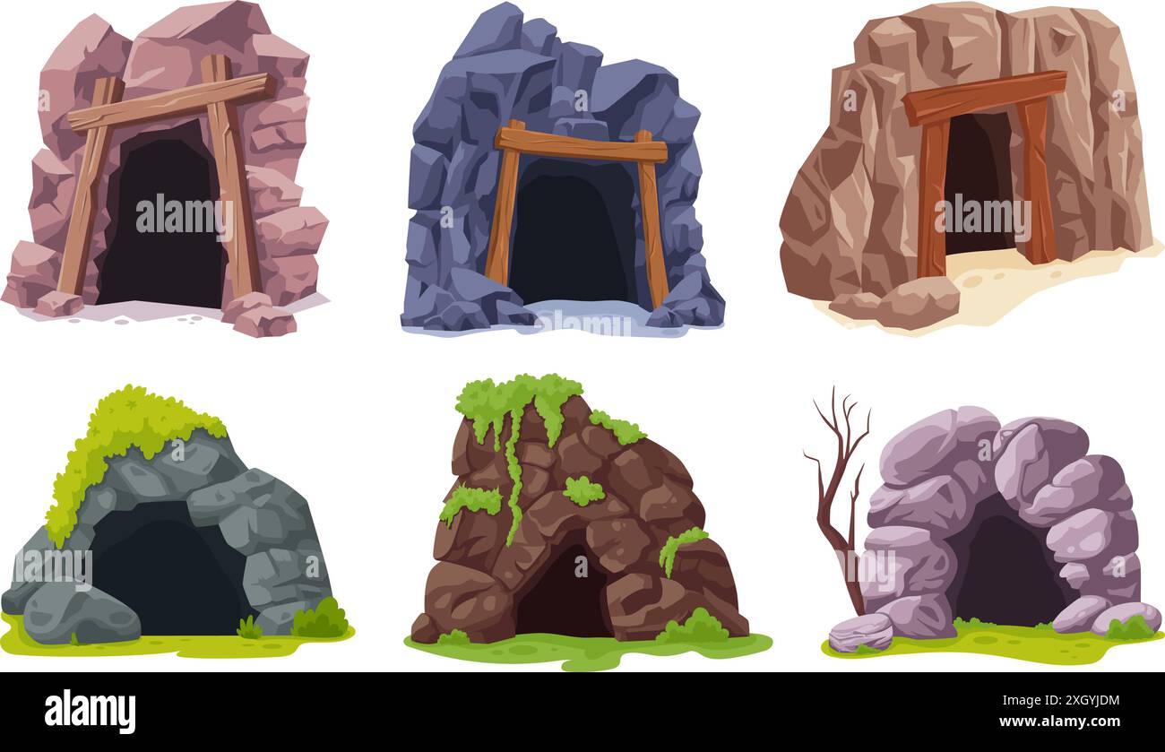 Mining tunnel Stock Vector Images - Alamy