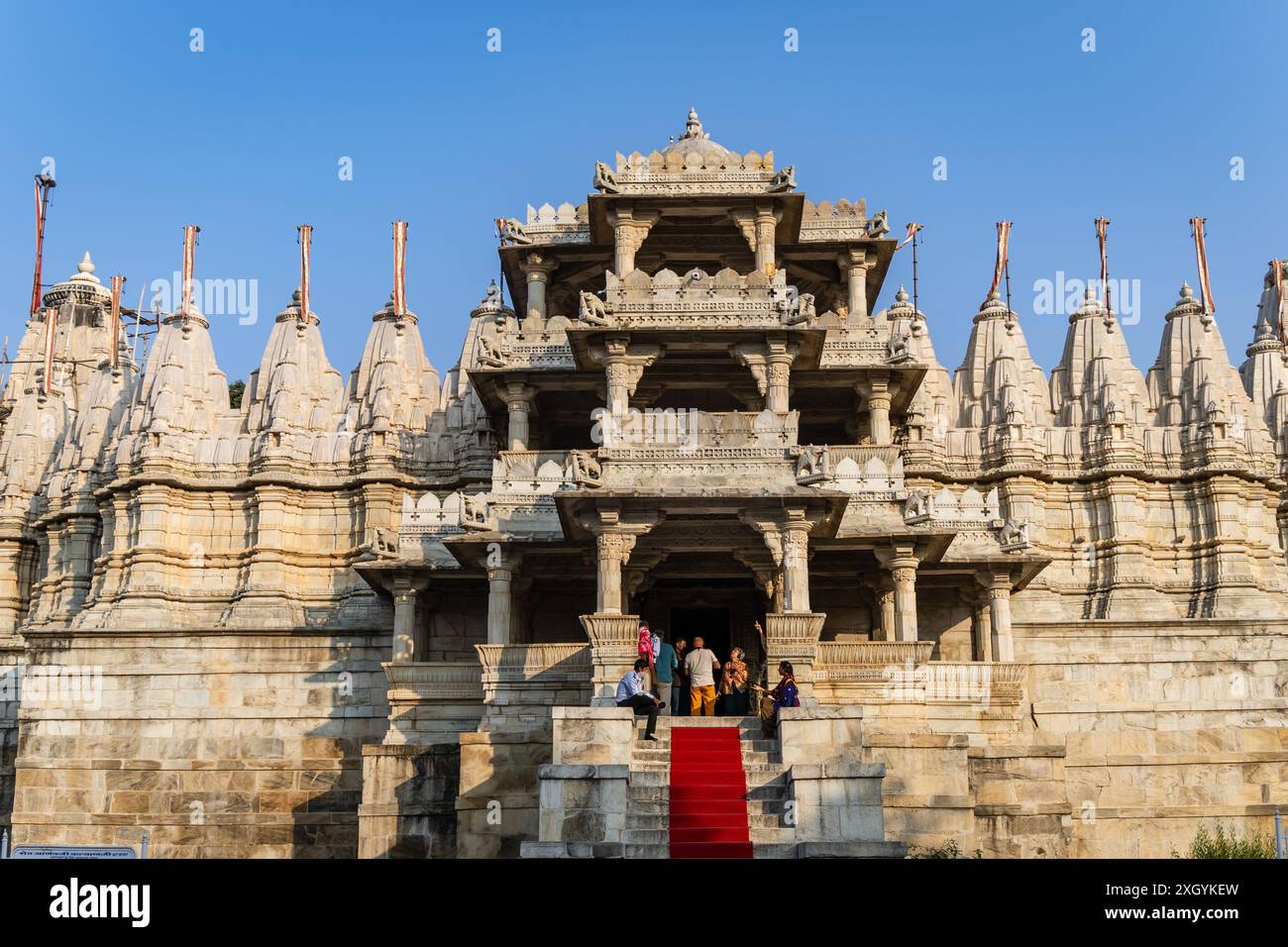 ancient unique temple architecture with bright blue sky at day from ...