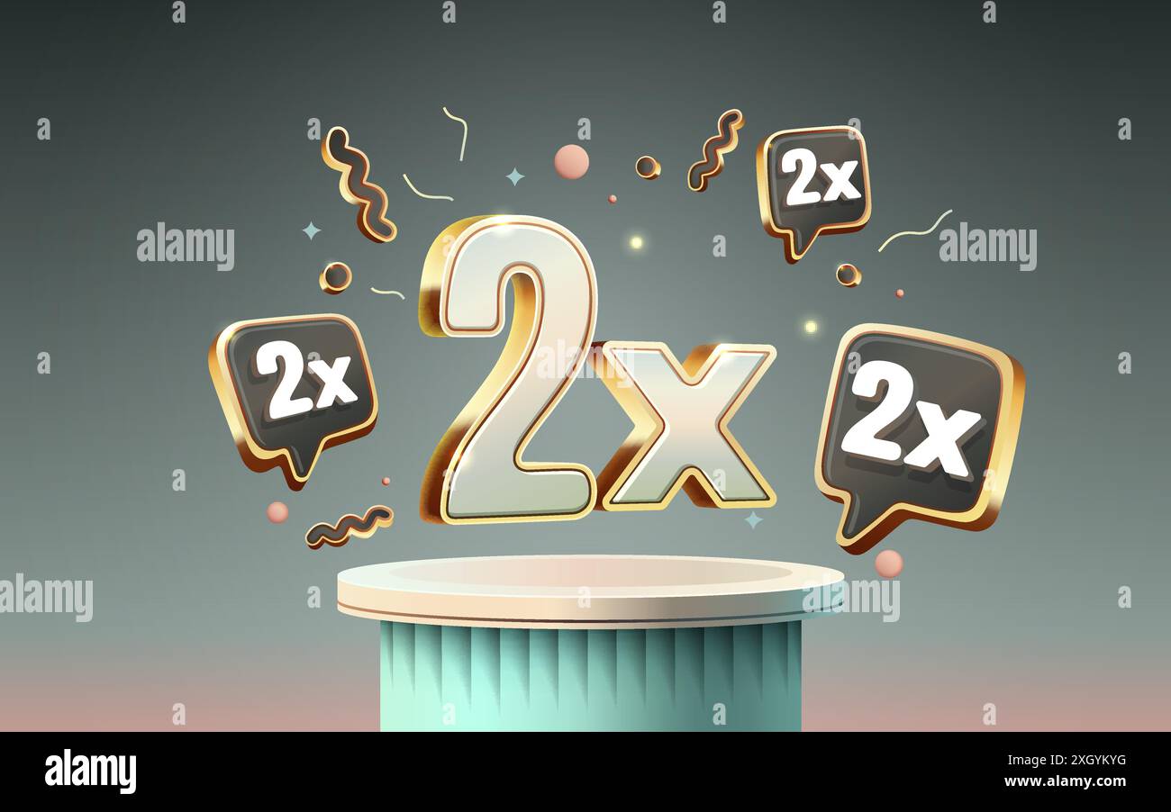 2x winner banner, promotion flyer, prize label. Vector Stock Vector ...