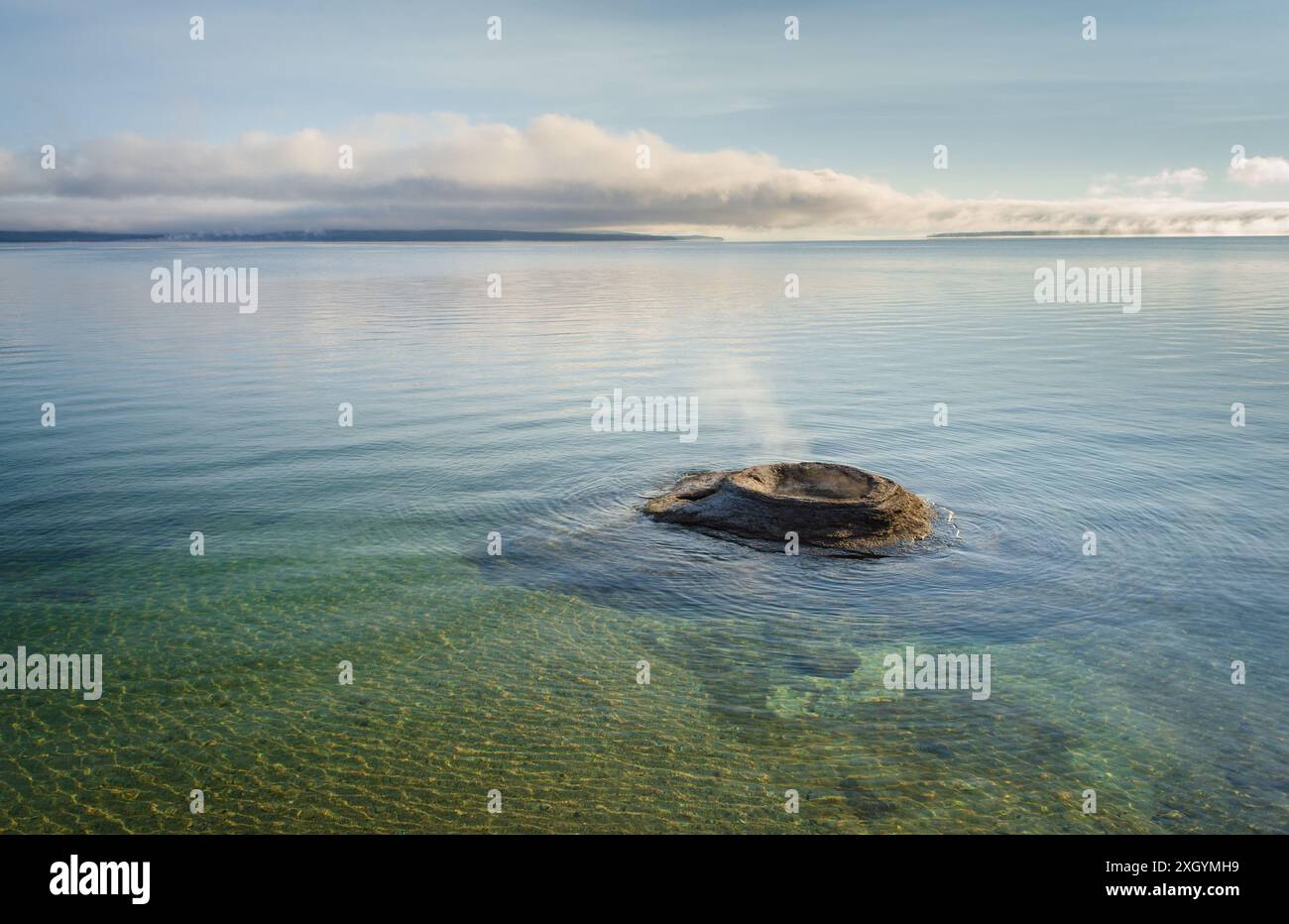 The Fishing cone geyser in Yellowstone Lake at Yellowstone National ...