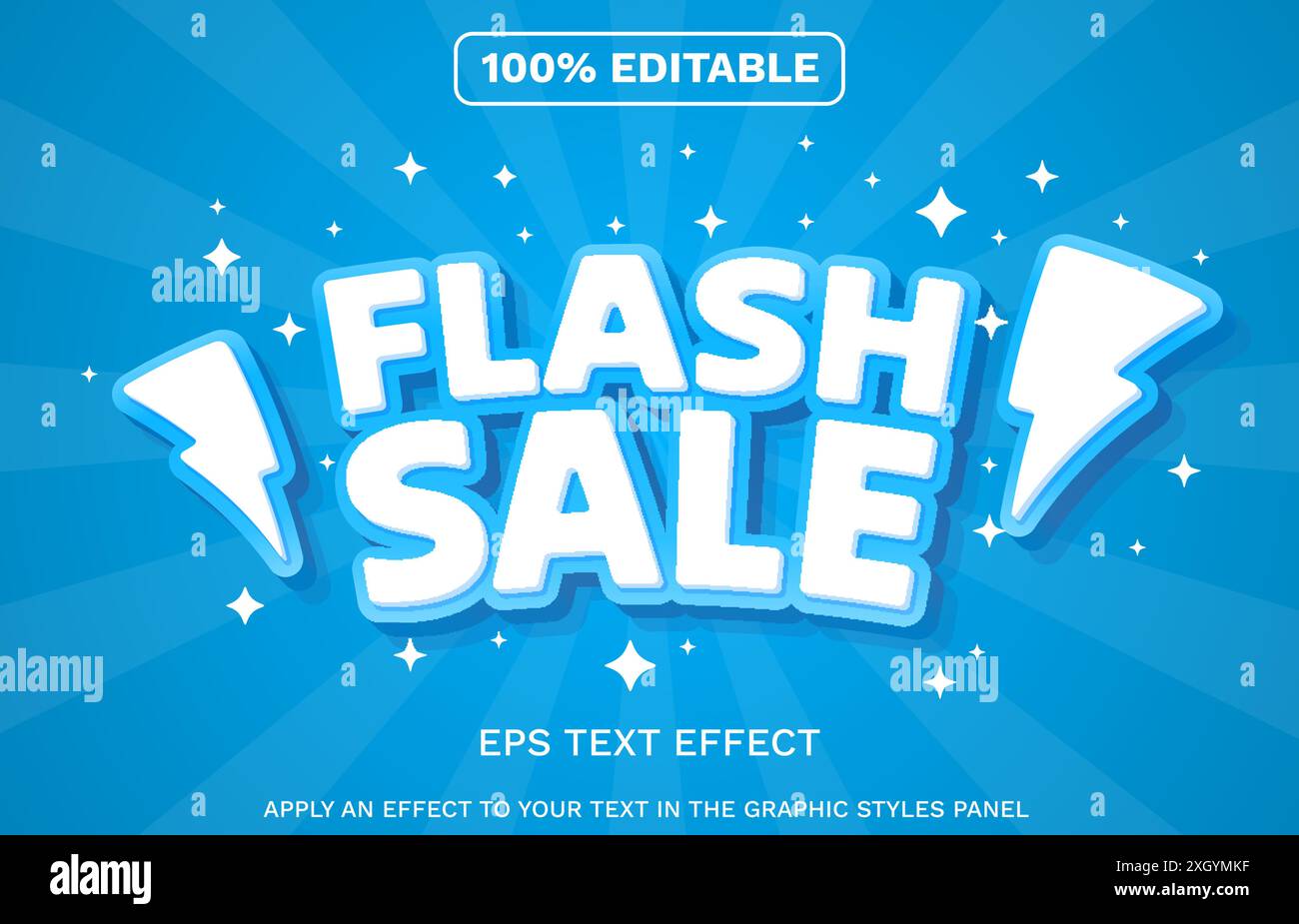Editable text effect. Flash sale template. Retro style. Vector Stock ...