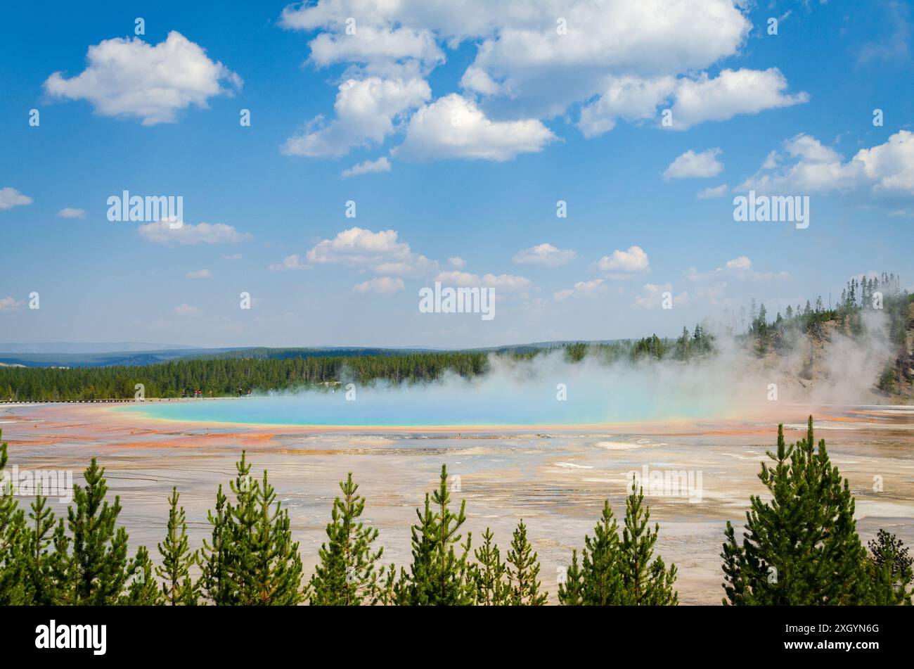 The Grand Prismatic Spring in Yellowstone National Park, Wyoming, USA ...