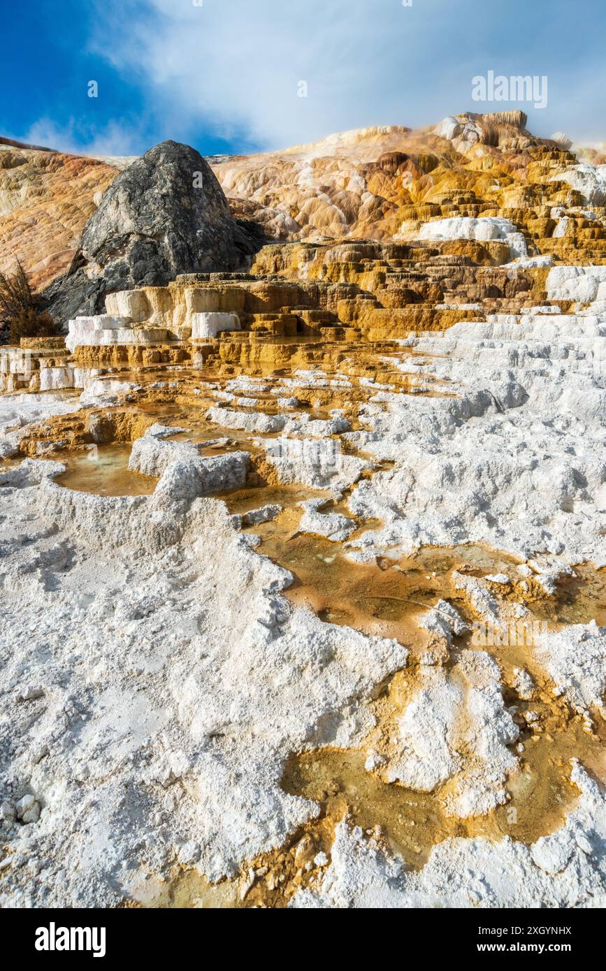The Palette Springs. Devils thumb at the Mammoth Hot Springs ...