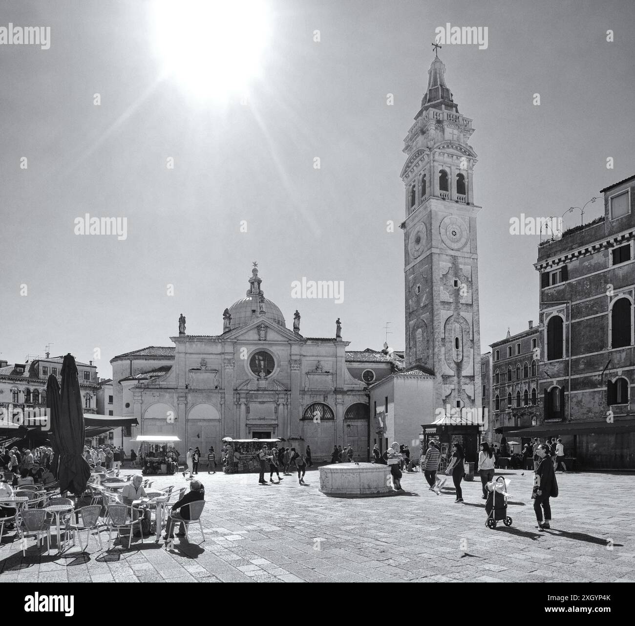 Bright sunlight blasting down into the campo of Santa Maria Formosa ...