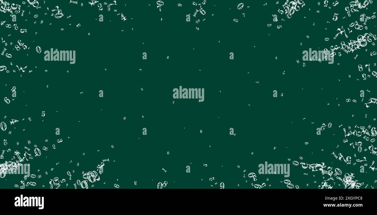 Flying digits and numbers. School math notebook cover. Back to school ...