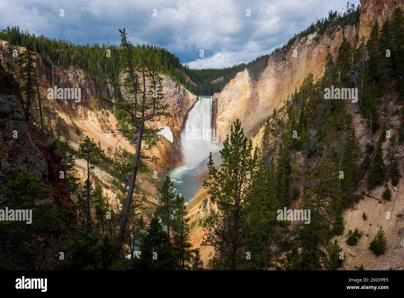 The Red Rock Point at Grand Canyon of the Yellowstone and Lower Falls ...