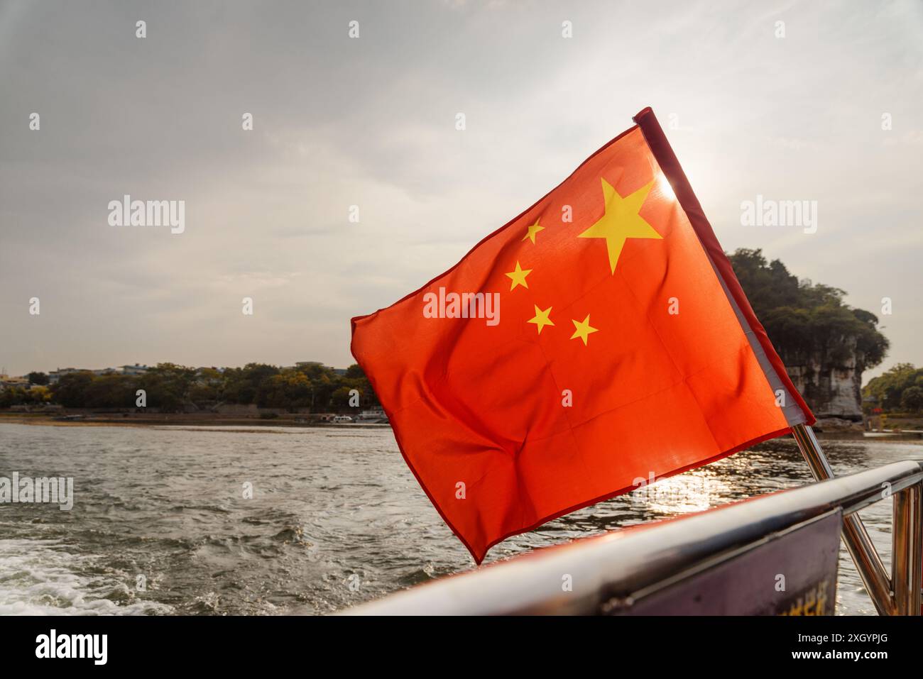 Closeup view of the flag of the People’s Republic of China (the Five ...