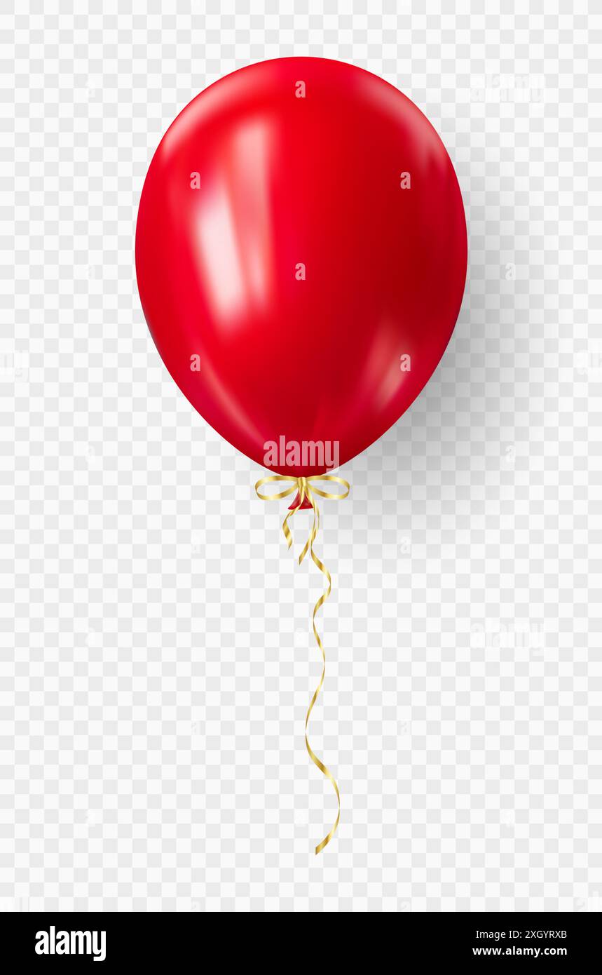 3d realistic red balloon. USA Independence Day patriotic design Stock ...
