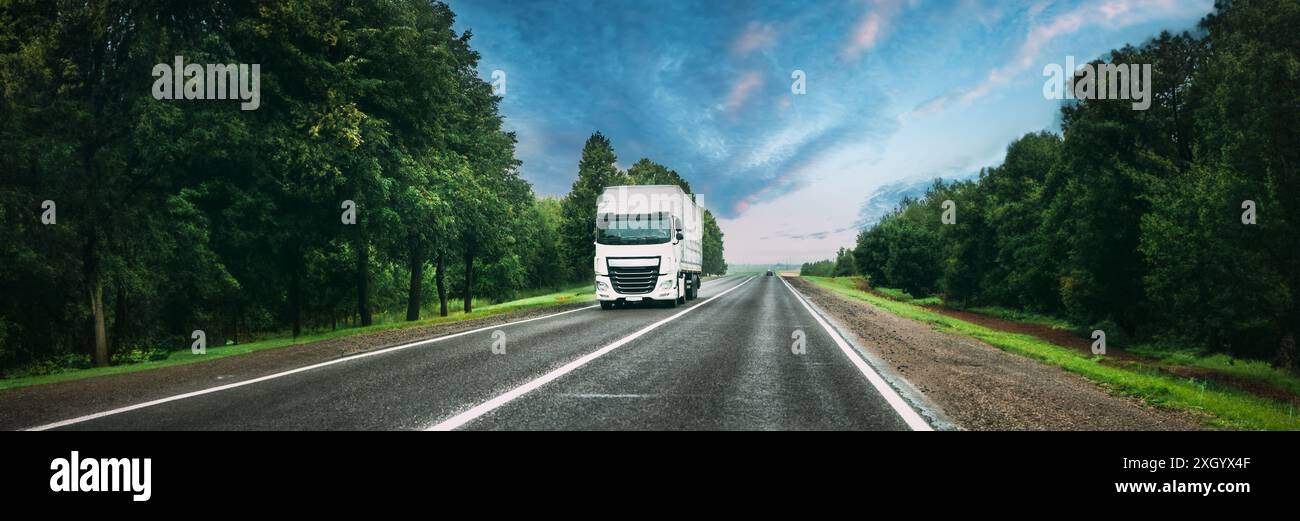 Truck Tractor Unit, Prime Mover, Traction Unit In Motion On Road ...