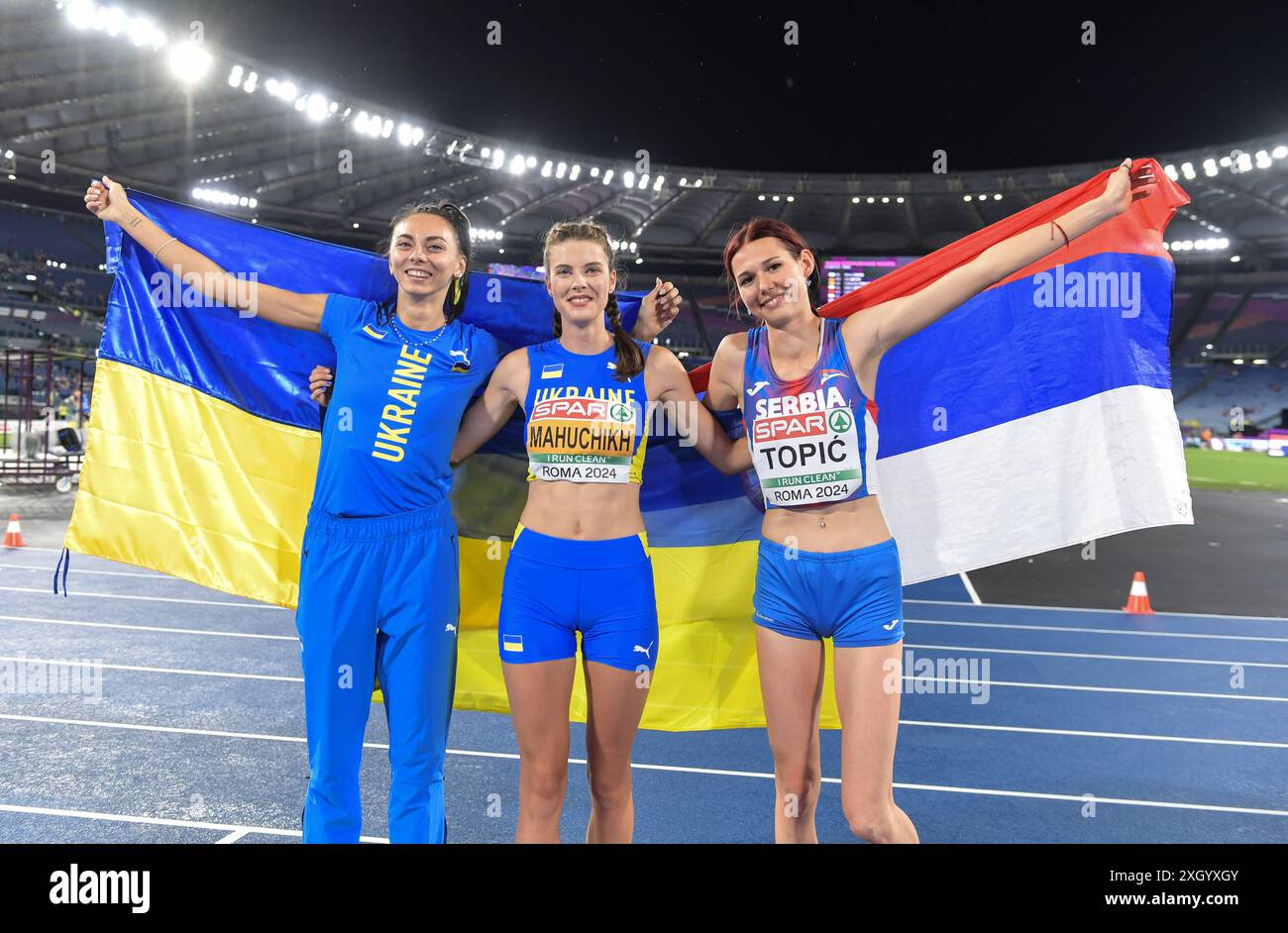 Iryna Gerashchenko and Yaroslava Mahuchikh of Ukraine, Angelina Topić ...