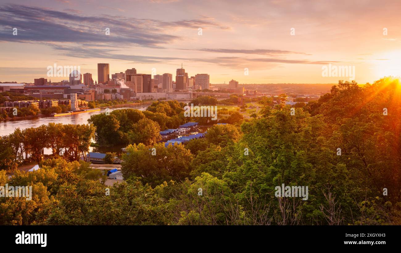 Saint Paul, Minnesota, USA. Aerial cityscape image of downtown St. Paul ...