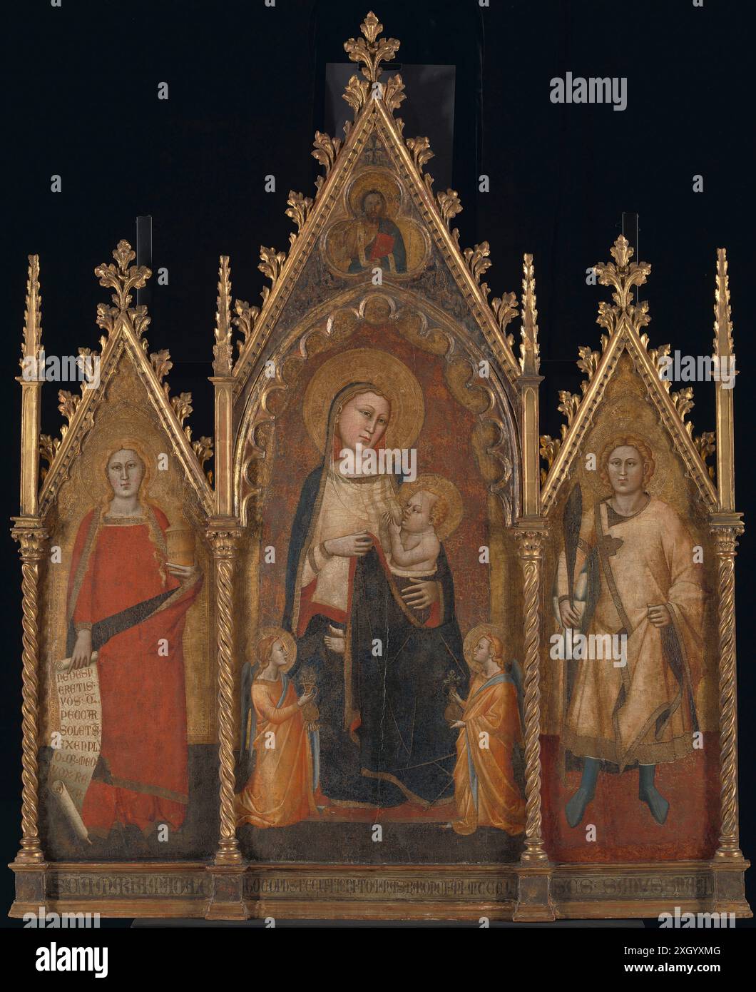 Triptych with the Virgin and Child, and Saints Mary Magdalene and Ansanus painting by Andrea di ...