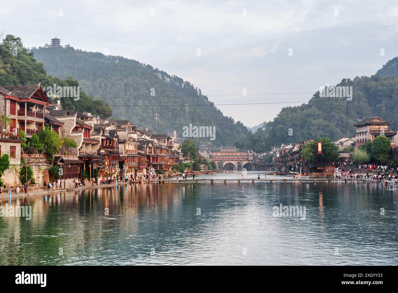 Amazing view of Phoenix Ancient Town (Fenghuang County) and the ...