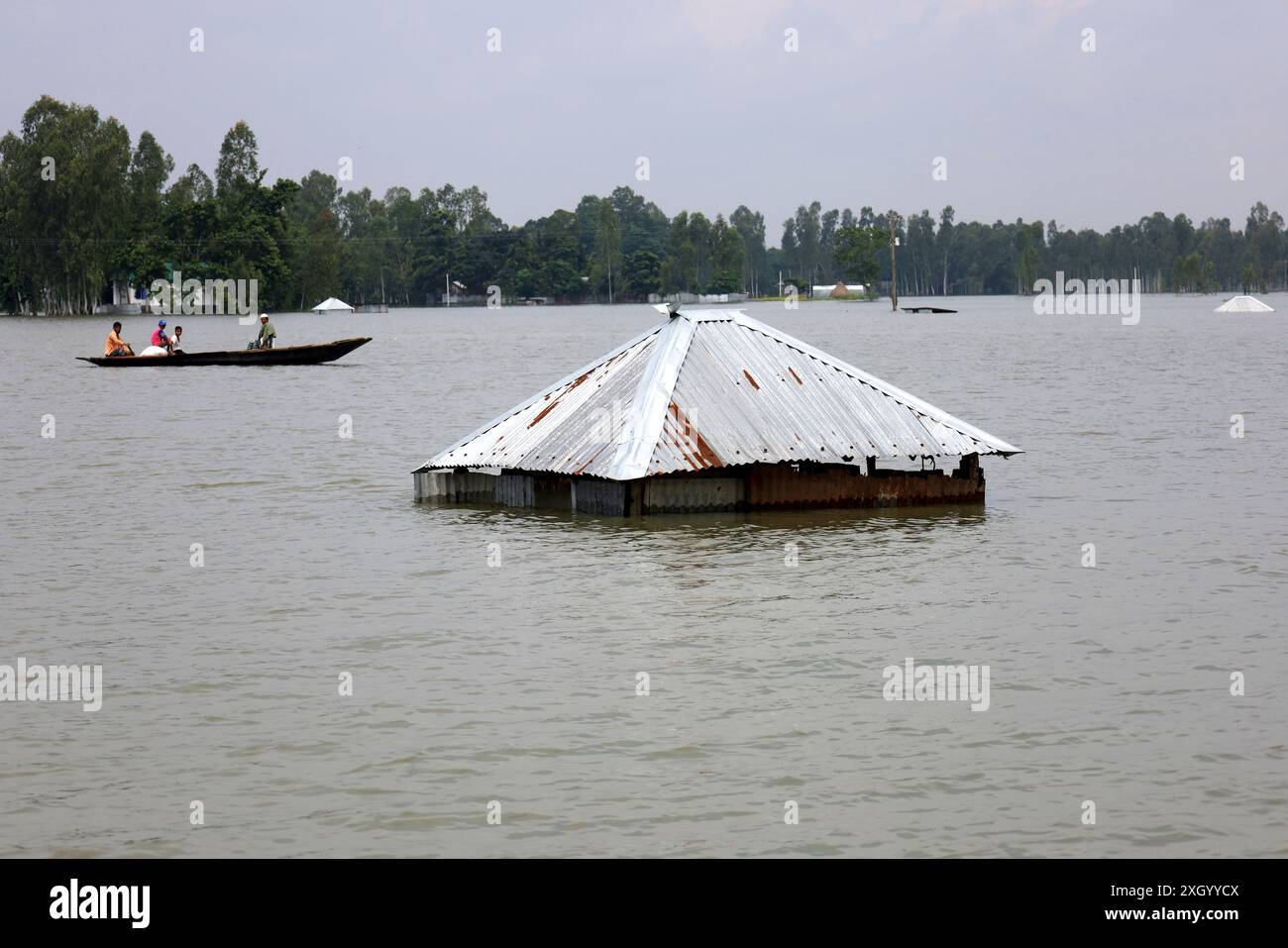 July 11, 2024, Kurigram, Kurigram, Bangladesh: Dharla river in Kurigram ...