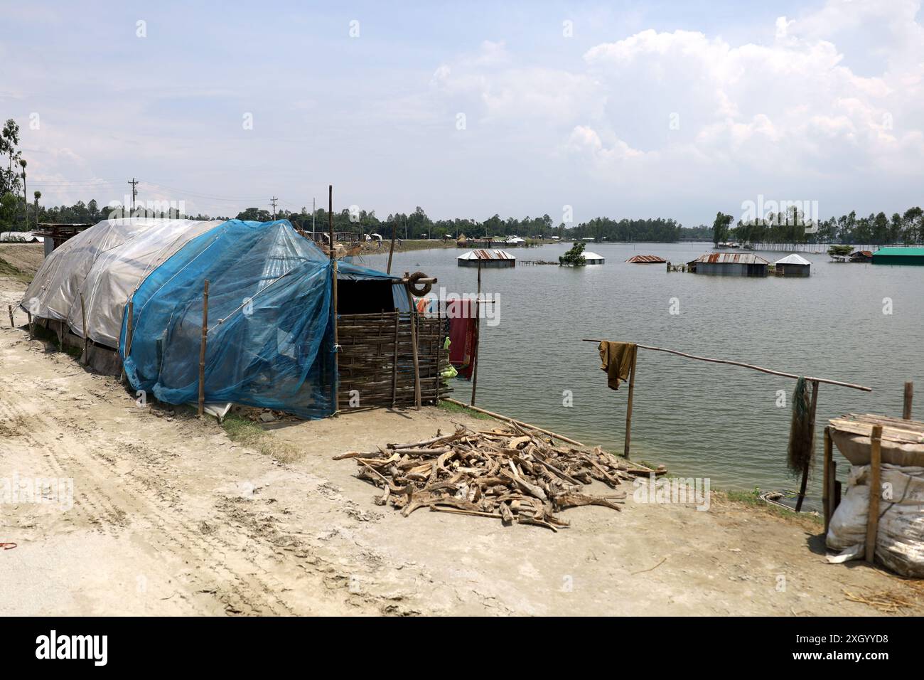 July 11, 2024, Kurigram, Kurigram, Bangladesh: Dharla river in Kurigram ...