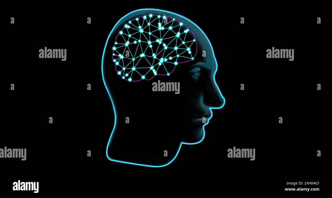 Image Of Human Brain And Ai Data Processing Over Black Background Global Artificial