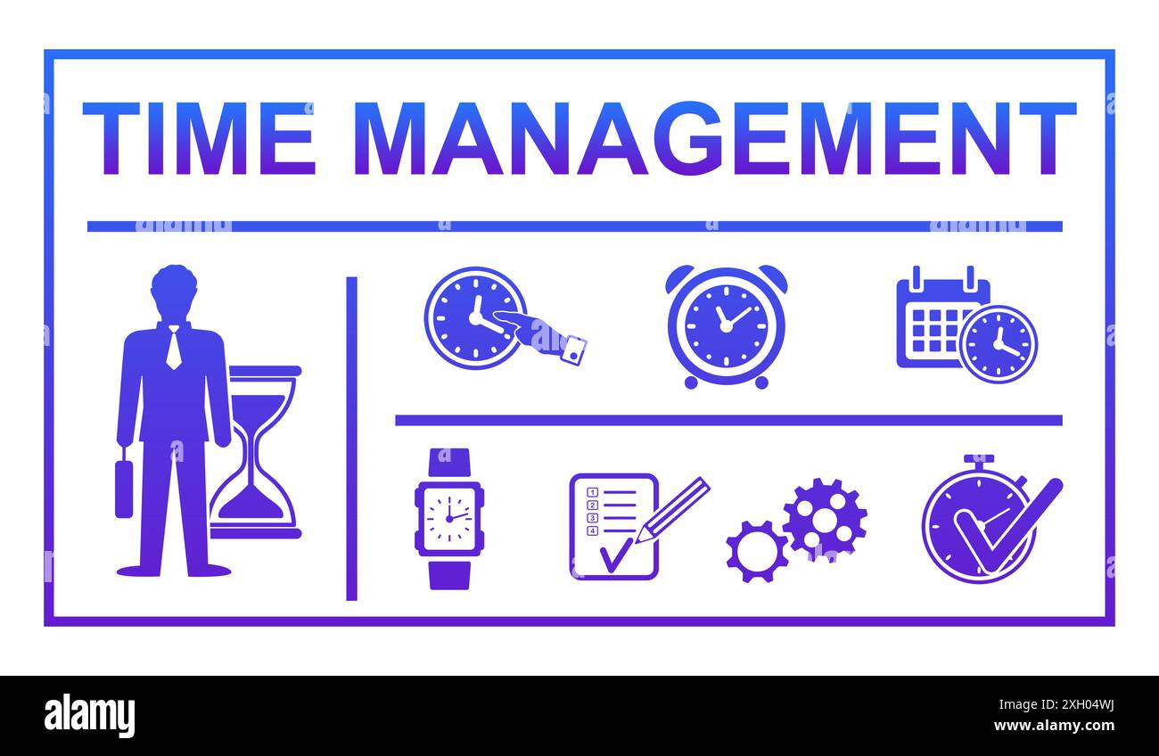 Illustration of a time management concept Stock Photo - Alamy