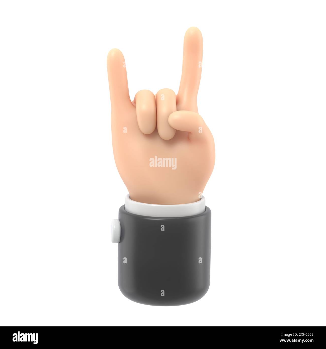 Cartoon Gesture Icon Mockup. Cartoon character hand rock on gesture. 3D ...