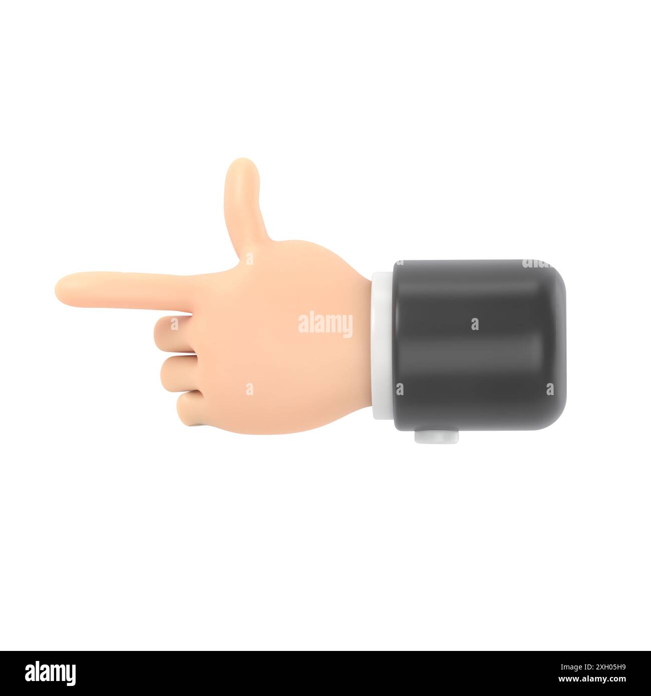 Cartoon Gesture Icon Mockup.Cartoon character hand pointing gesture. 3D ...