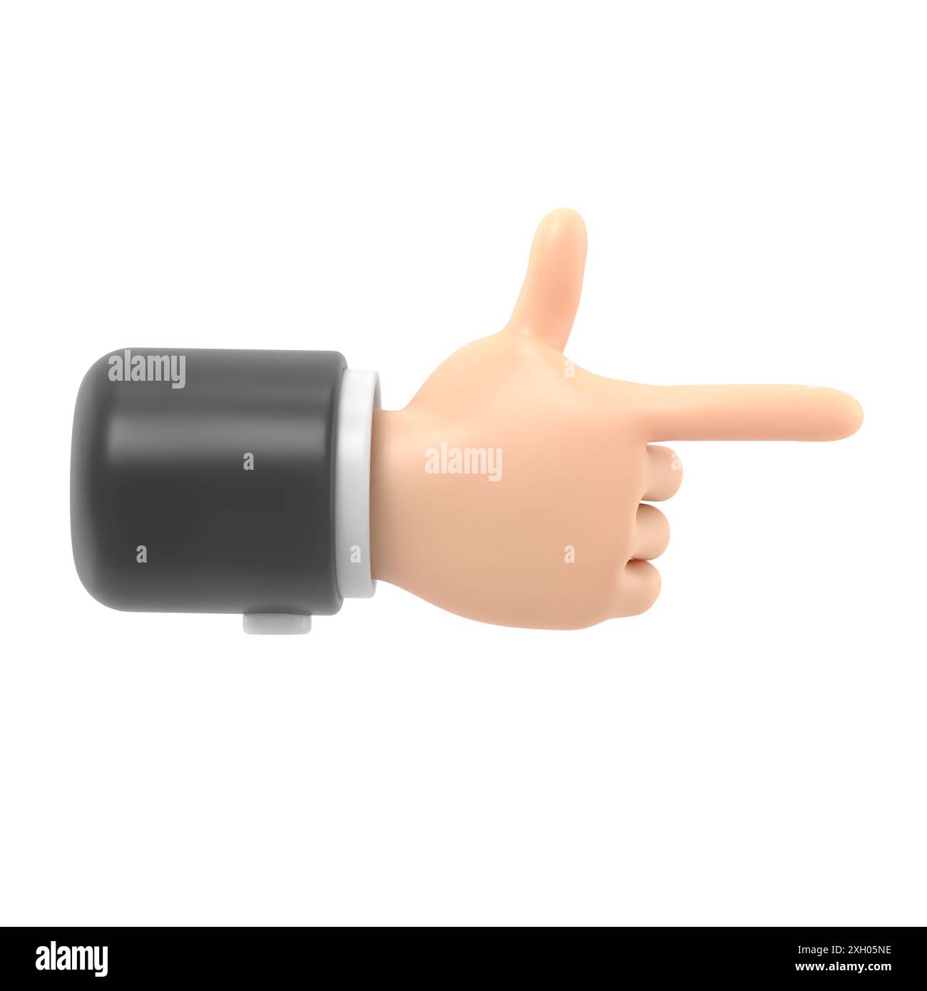 Cartoon Gesture Icon Mockup.Cartoon character hand pointing gesture. 3D ...