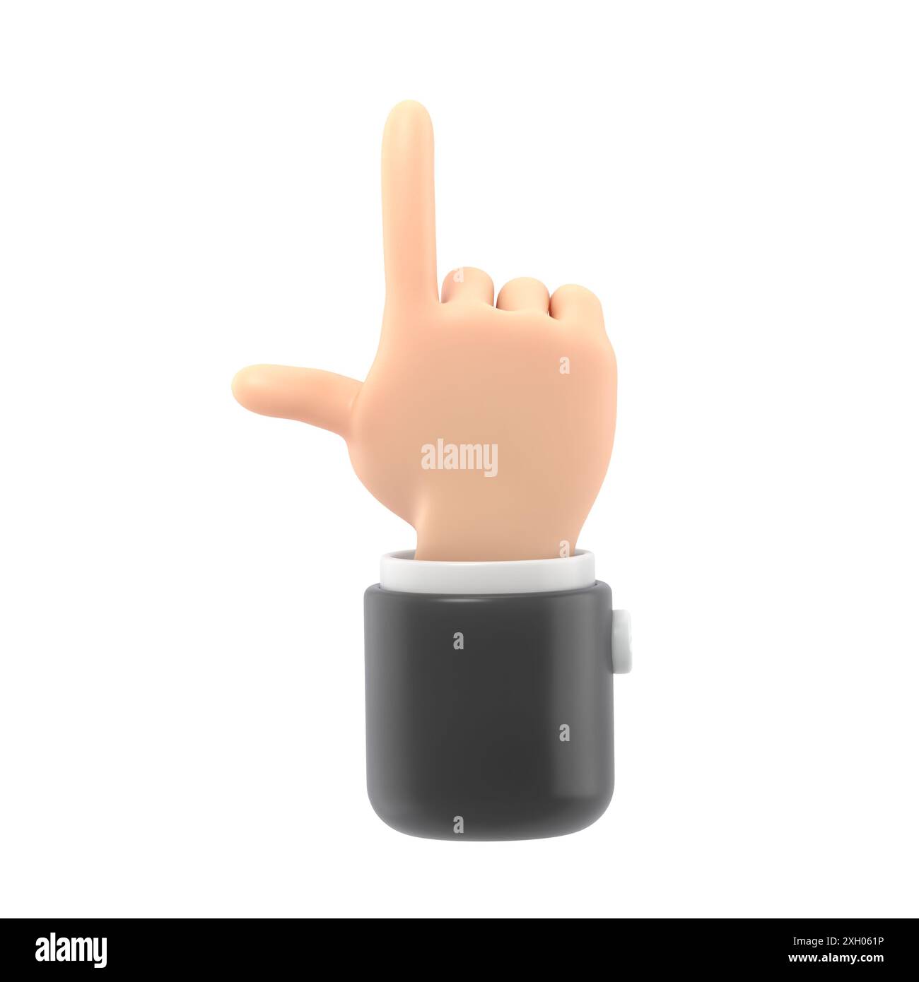 Cartoon Gesture Icon Mockup.Cartoon character hand pointing gesture. 3D ...