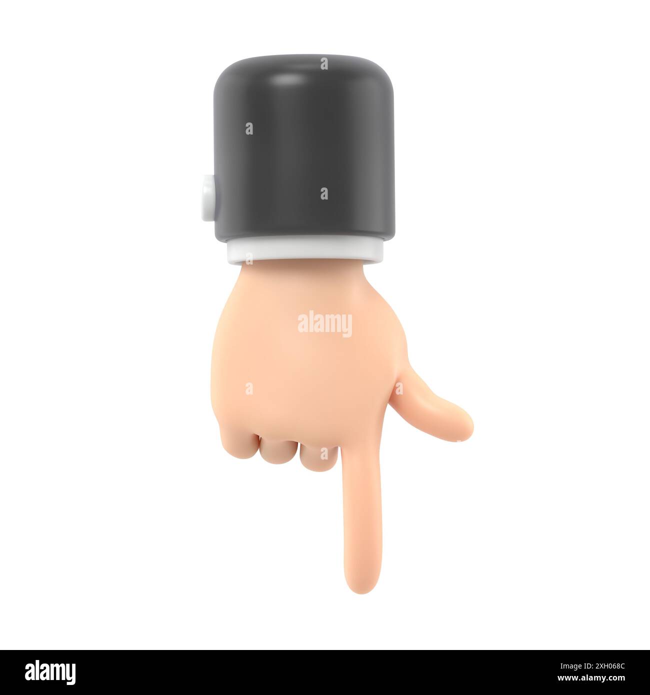 Cartoon Gesture Icon Mockup.Cartoon character hand pointing gesture. 3D ...