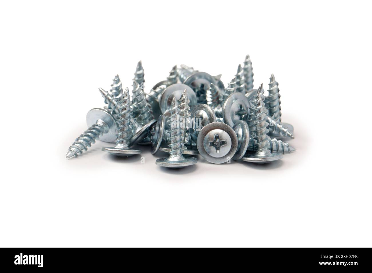 Screw-washer to wood isolated on a white background Stock Photo - Alamy