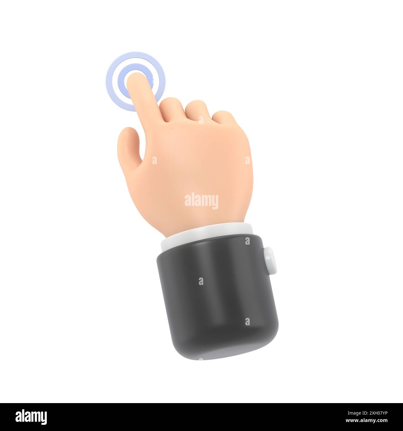 Cartoon Gesture Icon Mockup.3D illustration hand Touch Button Cartoon ...