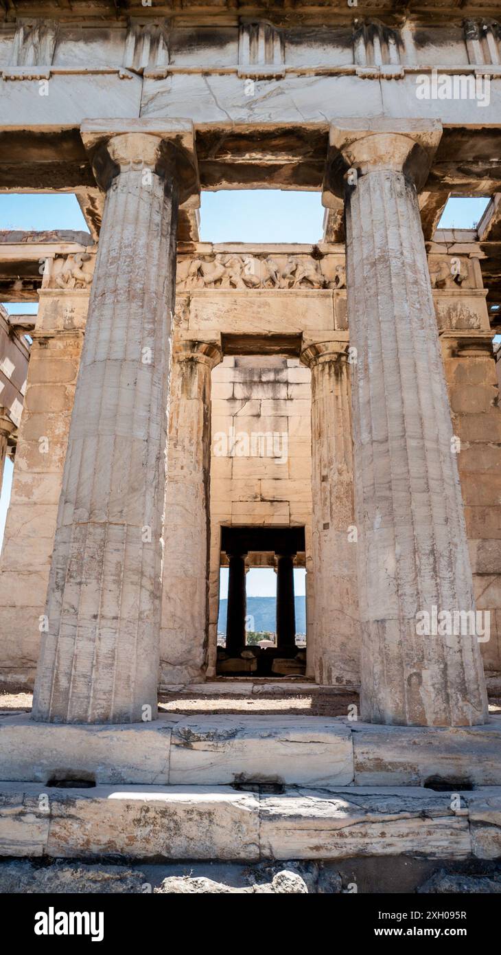 Vertical columns of a Temple of Hefesto in the Ancient Ágora, Greece ...